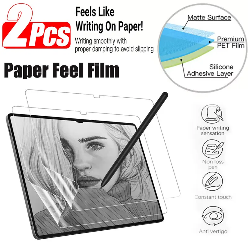 2Pcs Matte Paper Feel Film For Microsoft Surface Pro 4 5 6 7 12.3 ...
