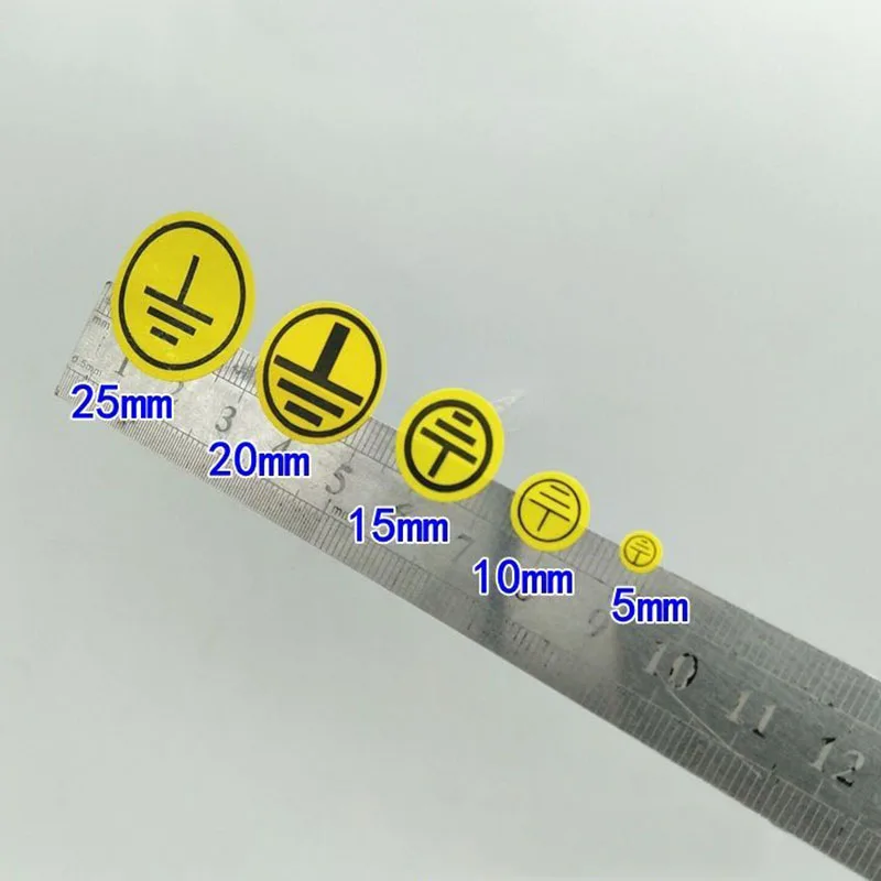 GROUND CONNECTION Earthed Circuit Sticker Round Ground Mark Sign Label ...