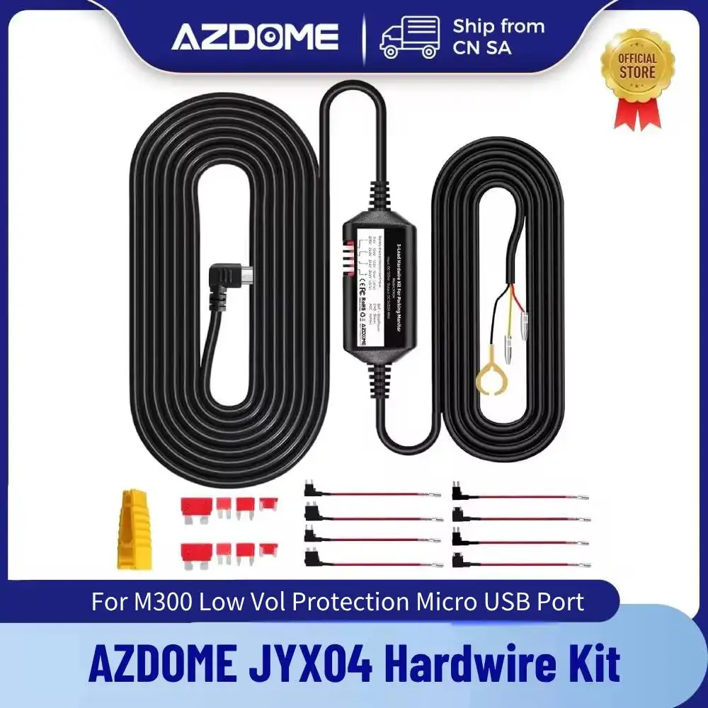 AZDOME-JYX04-Car-DVR-HardWire-Kit-For-M300-Low-Vol-Protection-Micro-USB ...