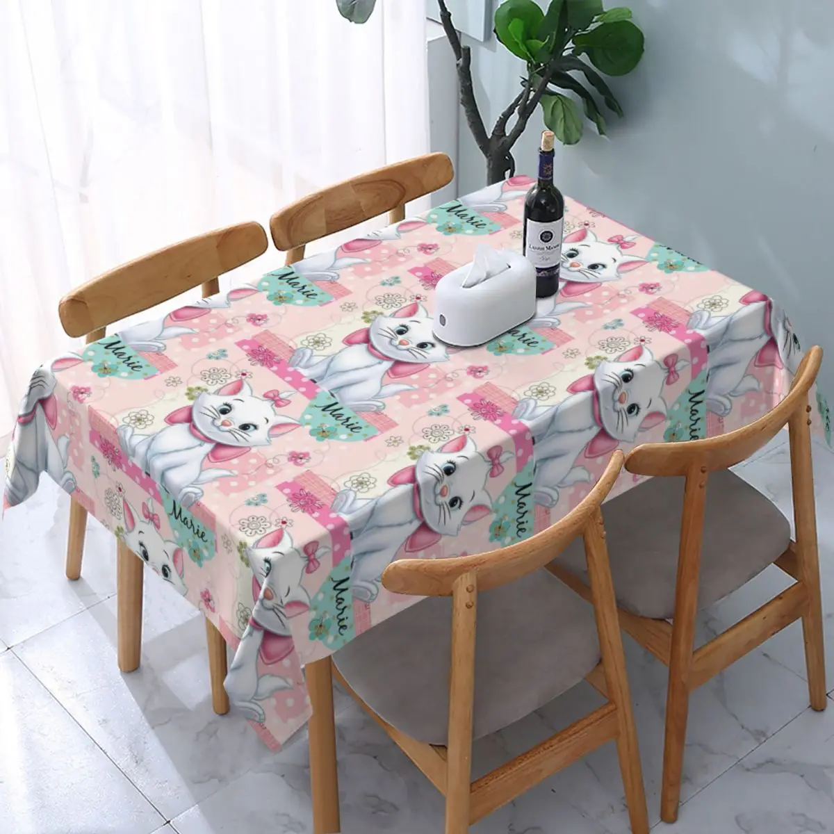 Custom-Rectangular-Movie-Marie-Cat-Table-Cloth-Waterproof-Tablecloth ...