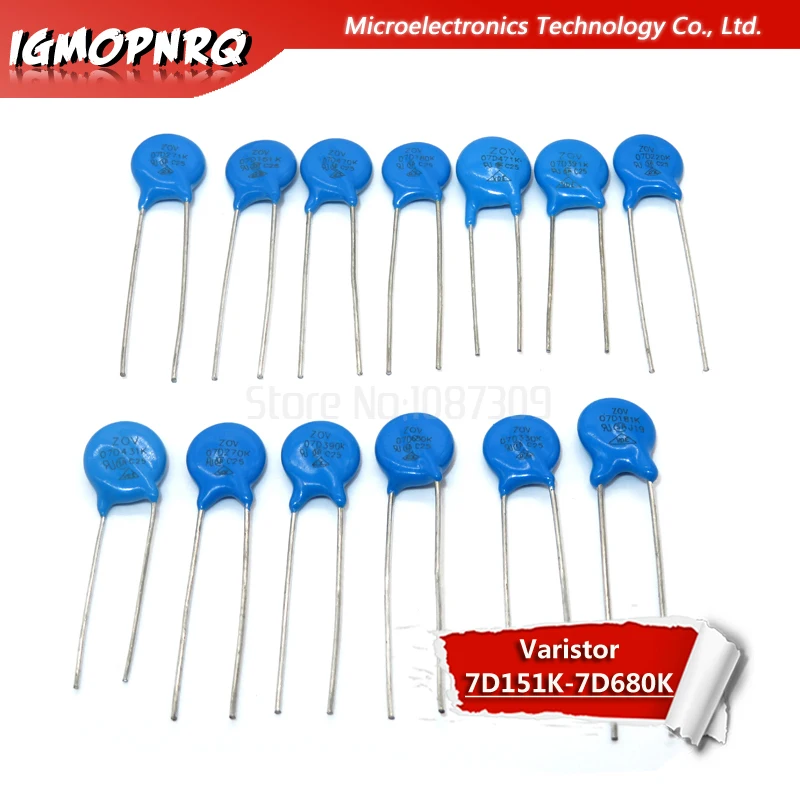 20PCS Varistor 7D151K 7D180K 7D181K 7D220K 7D270K 7D271K 7D330K 7D390K ...