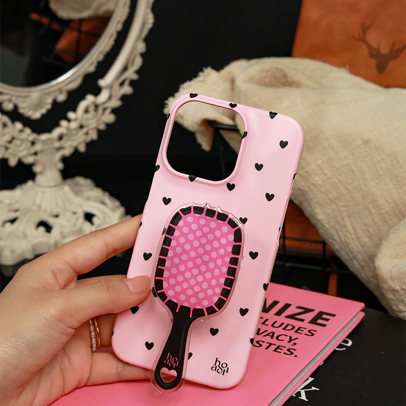 Original-Pink-Love-Heart-Phone-Case-Cute-INS-Korean-Closed-Single-layer ...