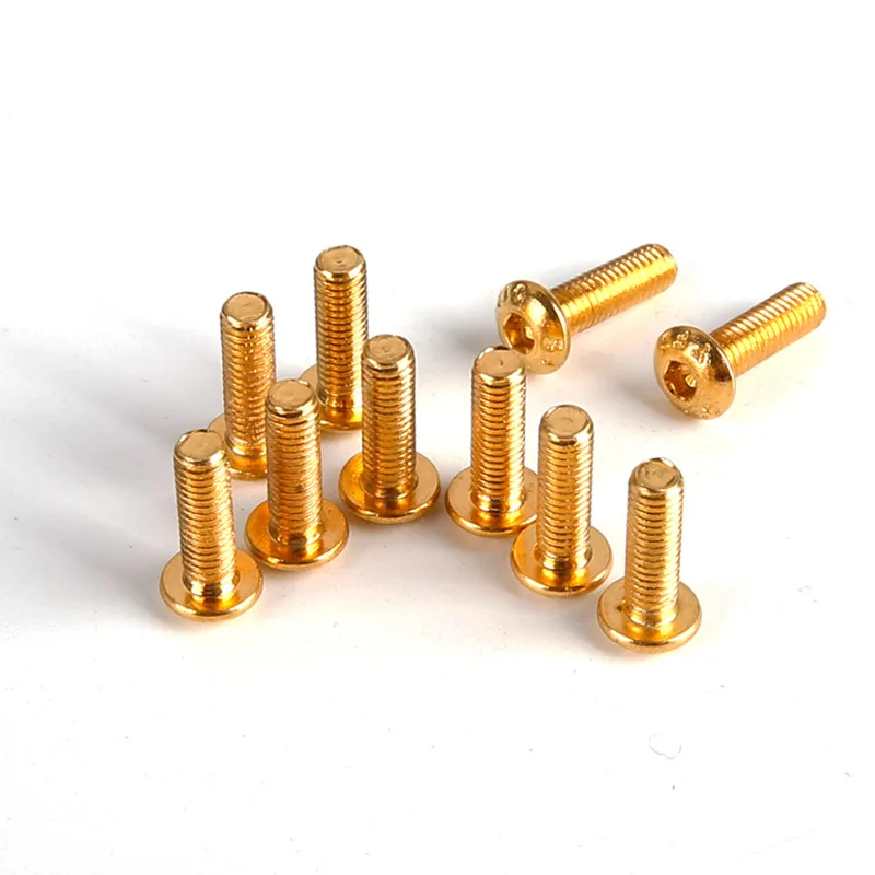 5-10pcs-iso7380-Alloy-steel-Titanium-plated-Gold-Hex-half-round-Screw ...