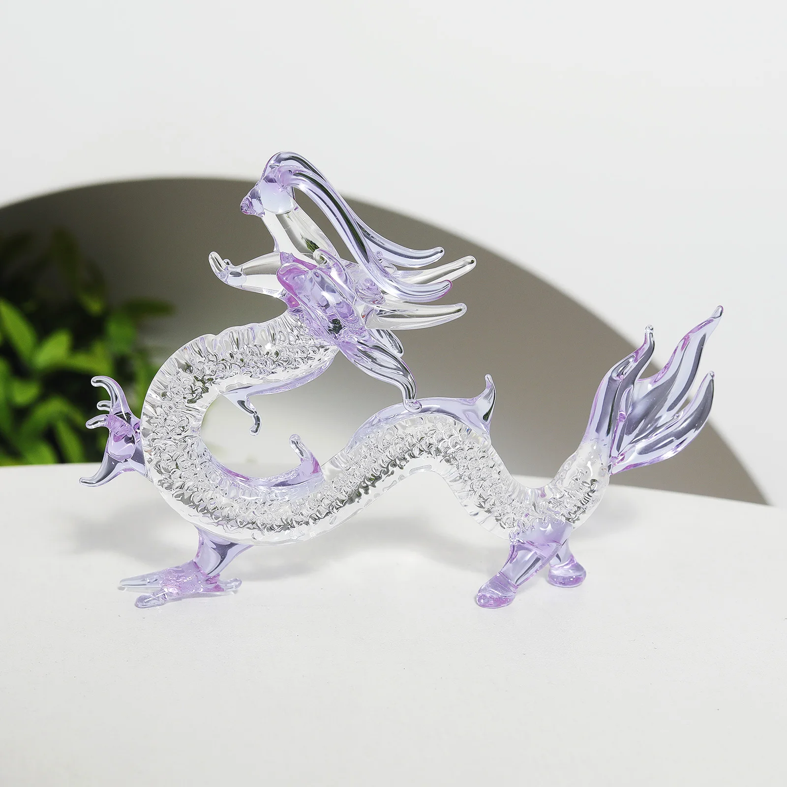 Purple-Crystal-Dragon-Figurine-Collectible-Hand-Blown-Glass-Chinese ...