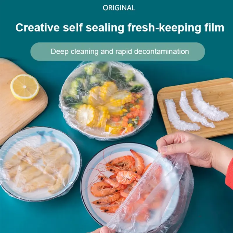 Disposable-Food-Cover-Plastic-Wrap-Elastic-Food-Lids-Storage-Kitchen ...