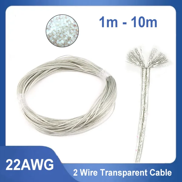 3A-Electric-Cable-22AWG-2-Core-Transparent-Wire-DC-Power-2pin-Copper ...