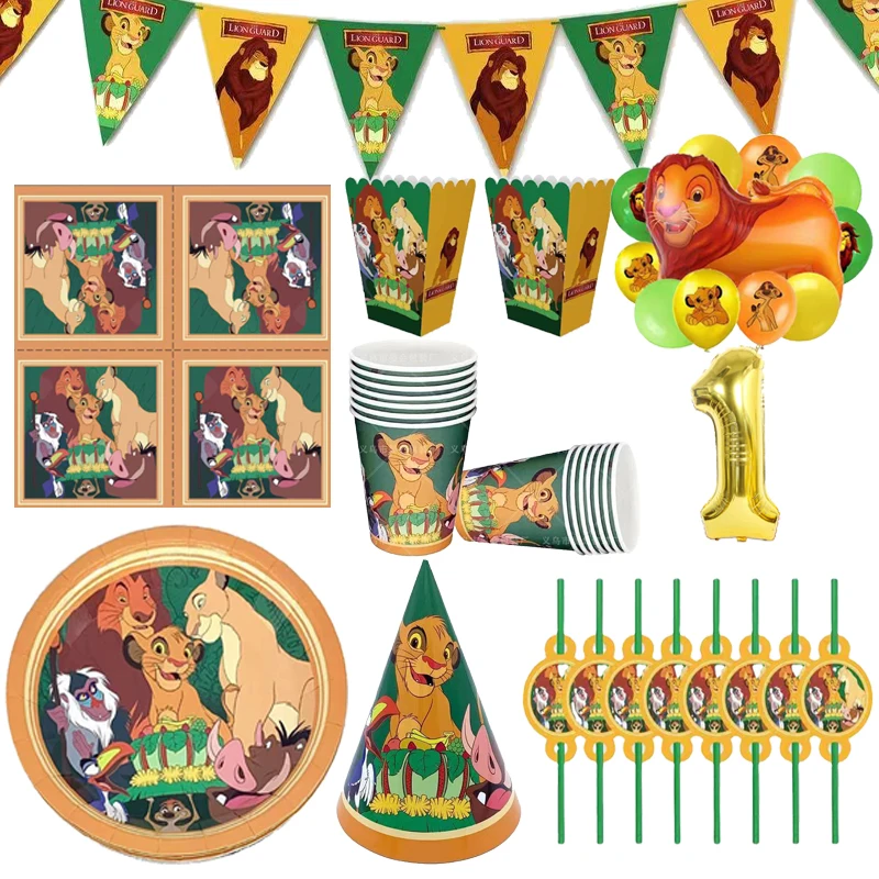 The Lion King Simba Theme Kids Birthday Decoration Disposable Tableware ...