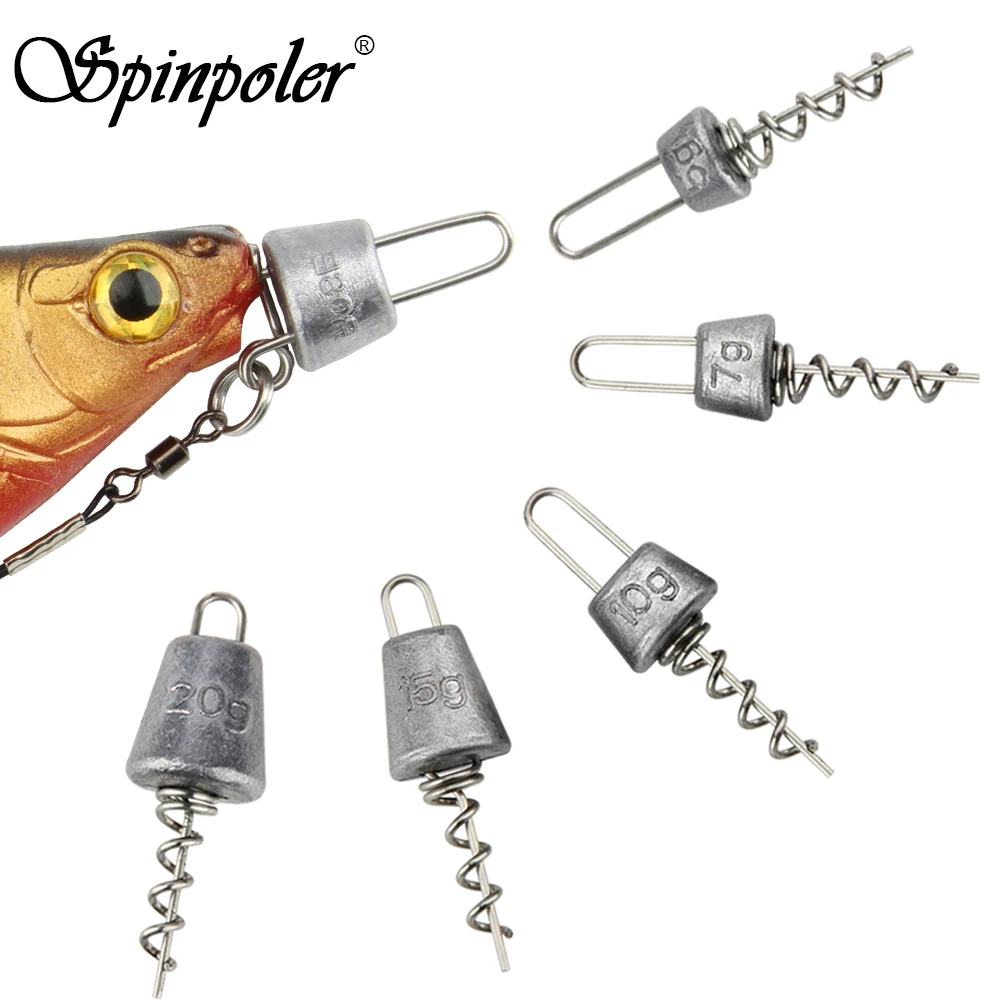 Spinpoler Multi-Depth Screw System Jig Weight Sinker Screw-In Corkscrew ...