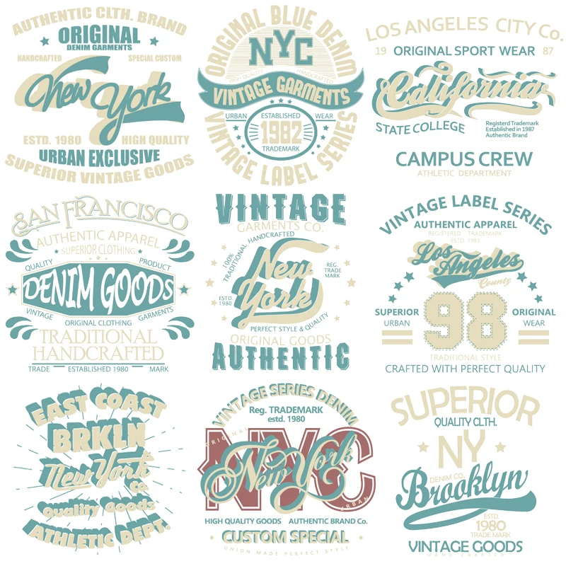 Vintage-New-York-Letters-Thermal-Stickers-on-Clothes-Hippie-Punk-Letter ...