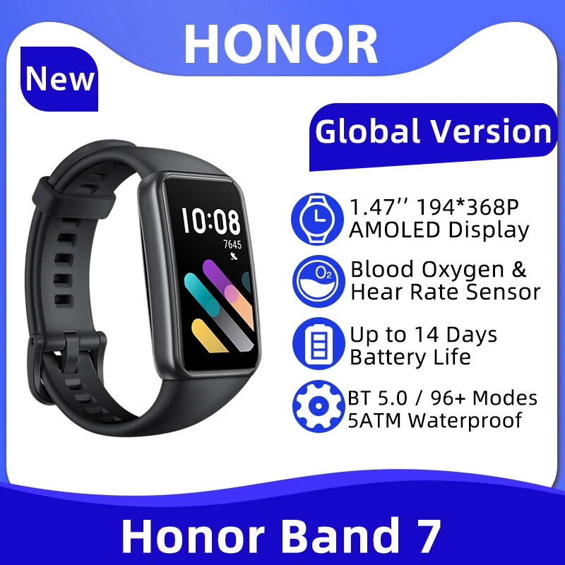 Global Version Honor Band 7 Smart Bracelet 7 1.47'' AMOLED Screen Blood ...