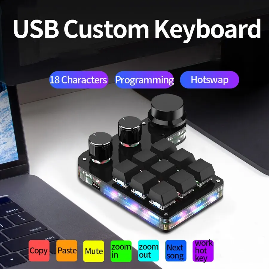 Mechanical-Hotswap-Macropad-Macro-OSU-Custom-6-Keys-Knob-Mini-USB-RGB ...