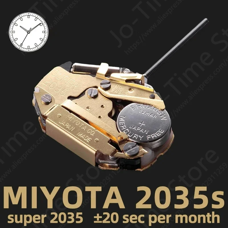 Miyota-Super-2035-Japan-Quartz-Movement-Golden-2035-Three-Hand-Watch-Durable-Metal-Gears-Best ...
