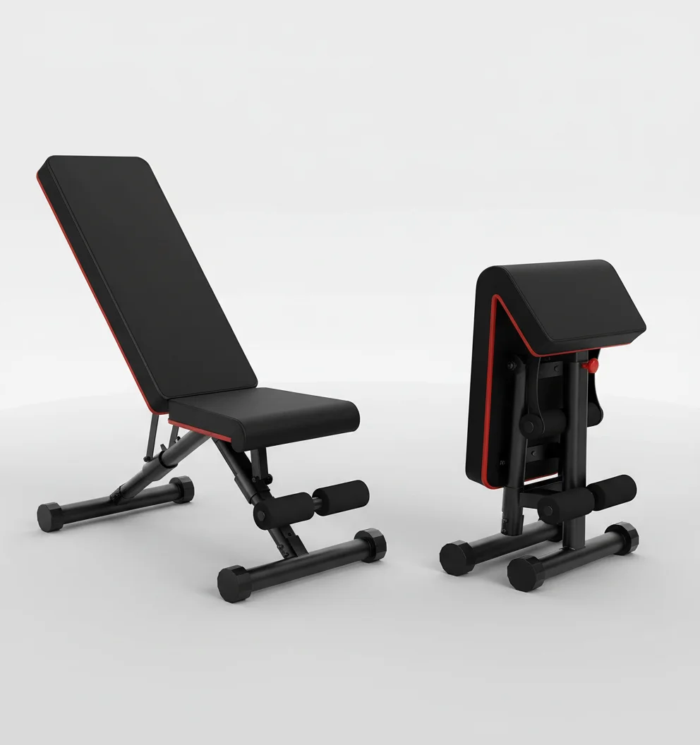 Foldable Adjustable Weight Bench for Home Gym, Compact Full-Body ...