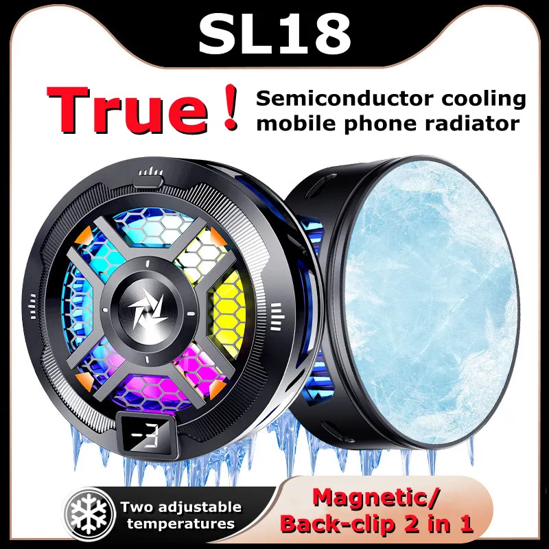 SL18-Mobile-Phone-Magnetic-Back-Clip-2-in-1-Semiconductor-Refrigeration-Cooling-Fan-Radiator-for ...