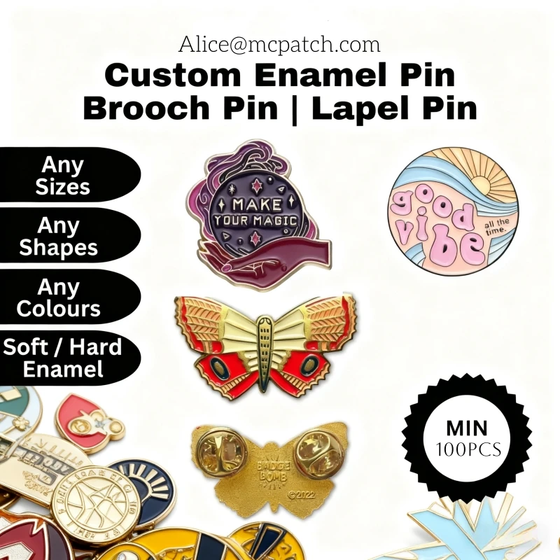 Custom Logo Pins Custom Soft Hard Enamel Pins With Butterfly Clutch ...