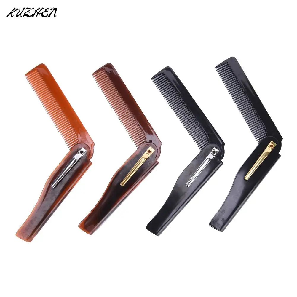 4 Colors 170 X 20 X 10mm Foldable Hair Comb Pocket Clip Hair Moustache ...
