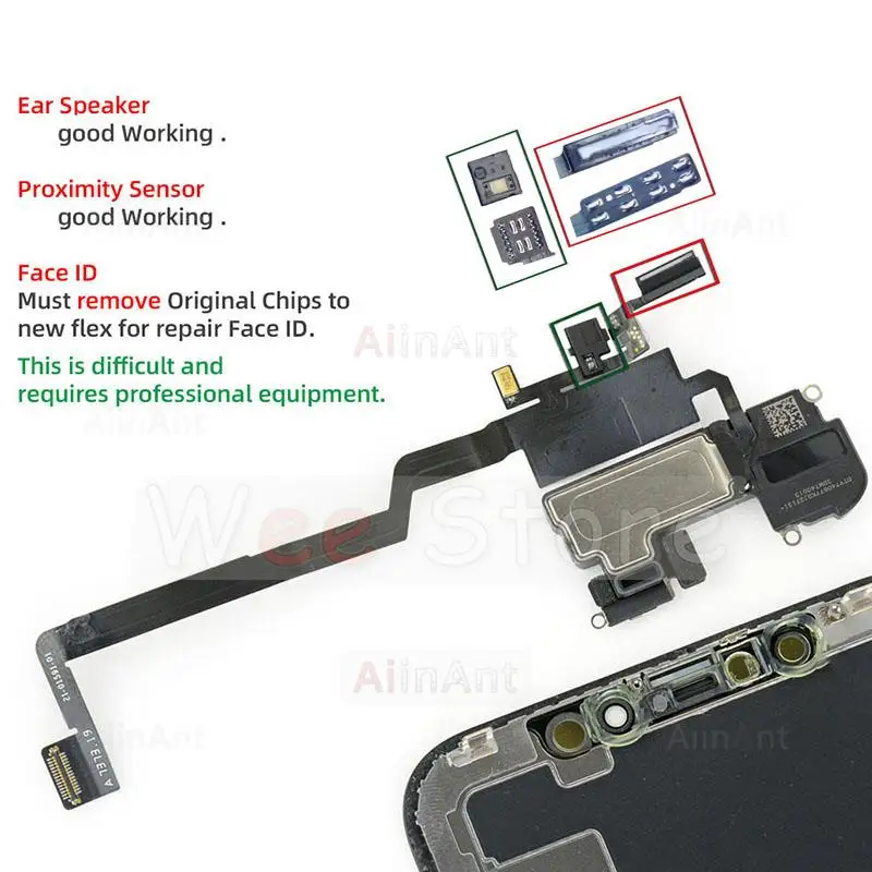 Orador original para o iphone x xs 11 12 pro max xr sensor de ...