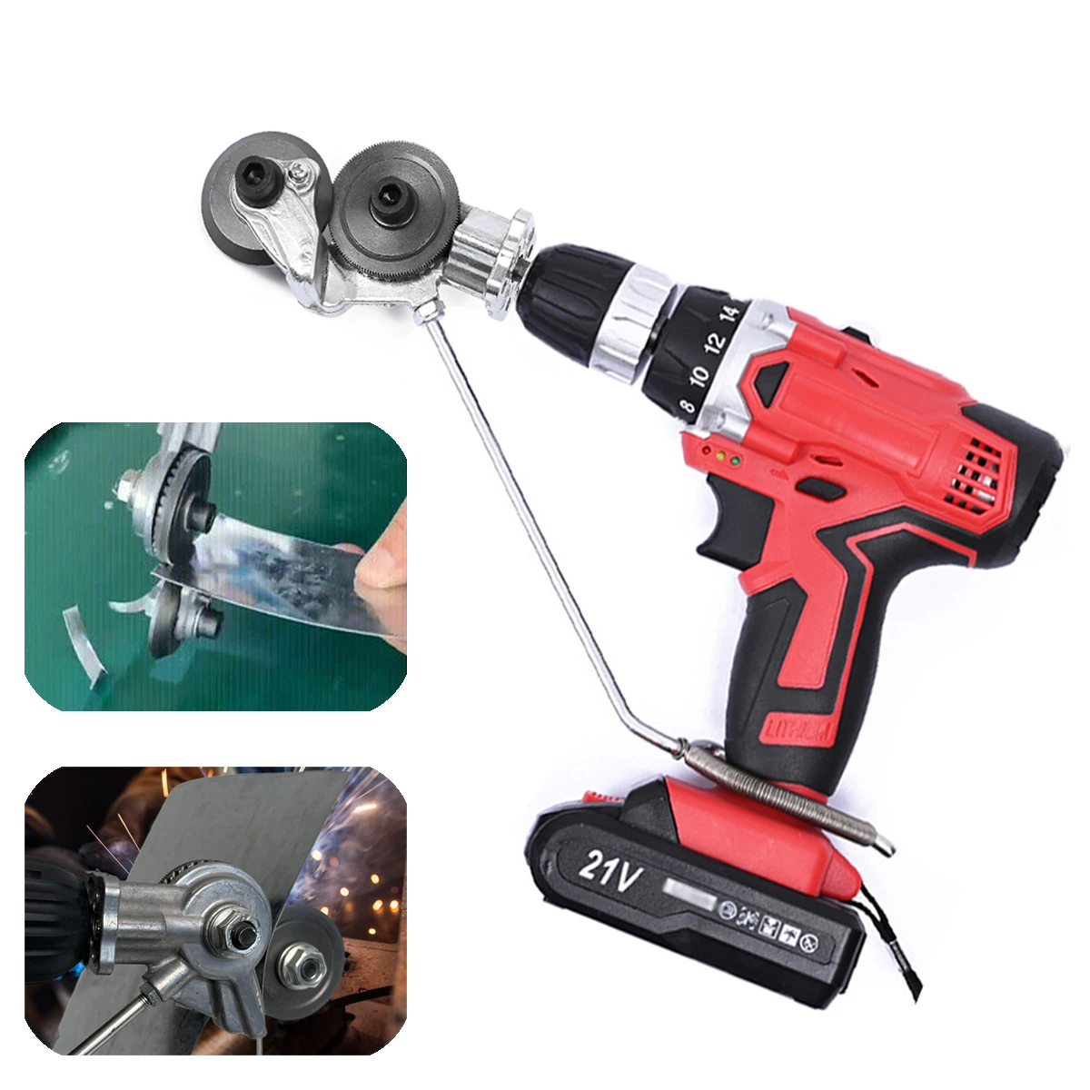 Electric-Drill-Shearing-Machine-Plate-Cutter-Safe-Double-Headed-Metal ...