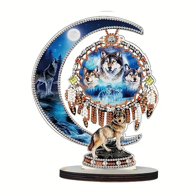 1pc DIY Wolf Diamond Painting Desktop Decoration Diamond Art Painting ...