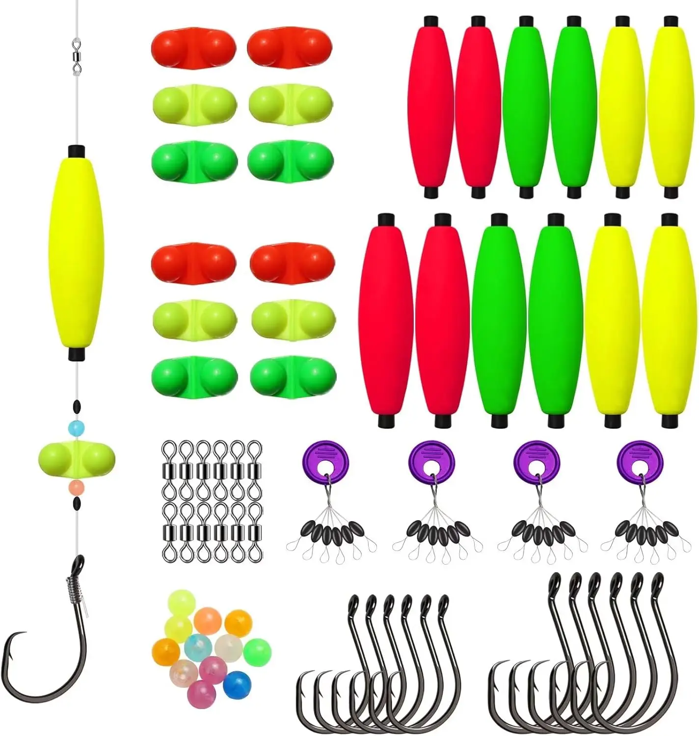 Catfishing Tackle Making Kit - 102PCS/99PCS Rig Accessories With Floats ...