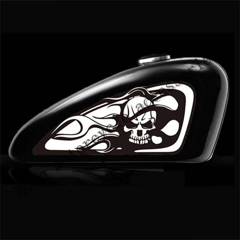 Motorcycle Skull head tank Decal Sticker For SPORTSTER IRON XL883 1200 ...