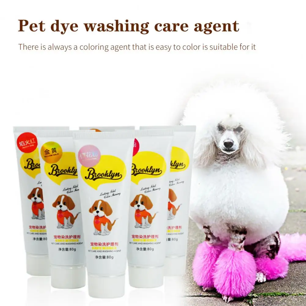 80g Semi Permanent Pet Dye Cream High Pigmented Colorful Dog Hair ...