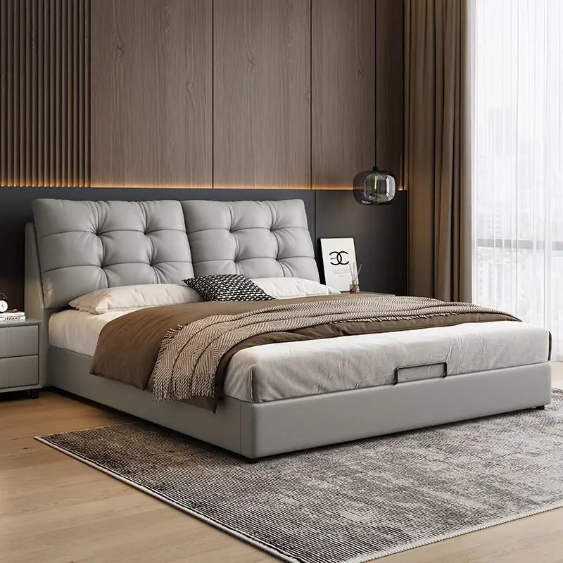 Light Luxury Minimalist Italian Master Bedroom Twin Modern Wedding Bed ...