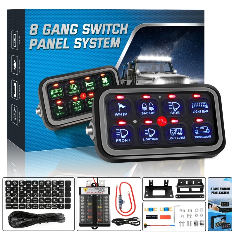 8-gangs-On-Off-Control-Switch-Panel-kit-Outlet-on-Both-Sides ...