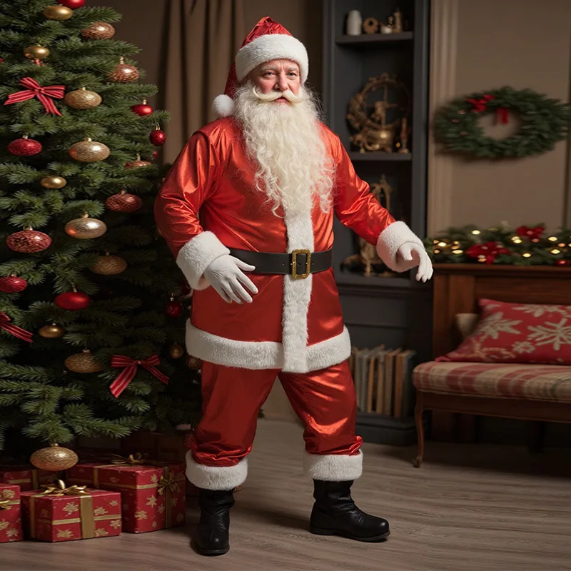 Christmas Santa Claus Cosplay Costume Xmas Disguise New Year Men ...