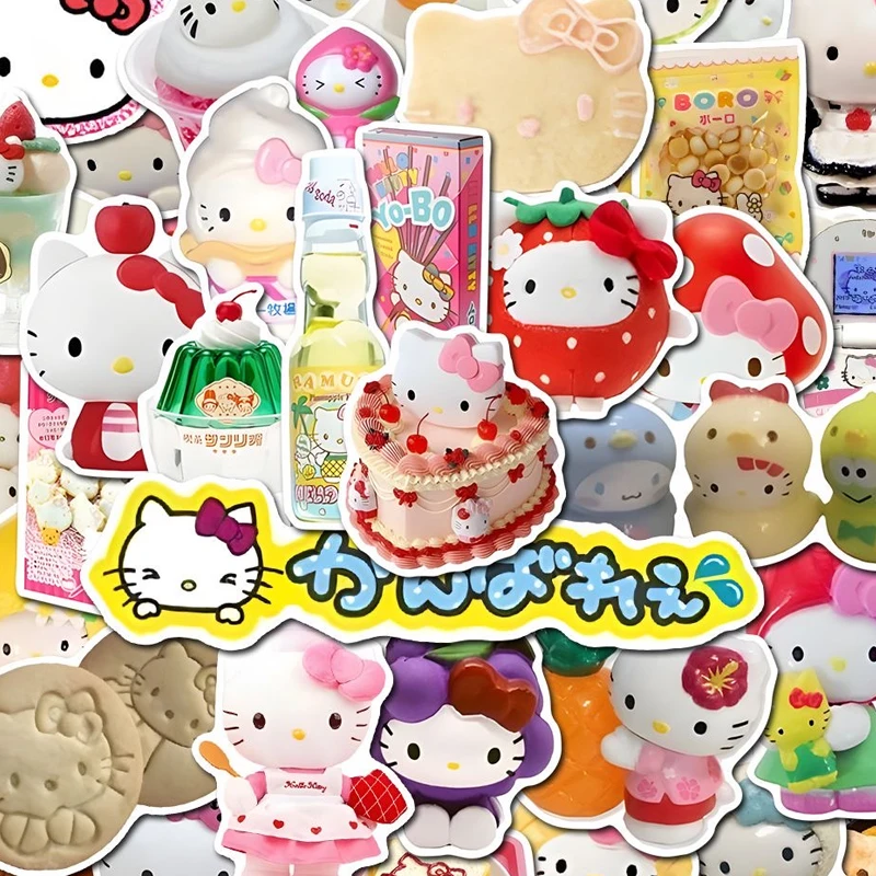 50PC-Kawaii-Hello-Kitty-Sticker-Cartoon-Suitable-for-Phone-Guitar ...