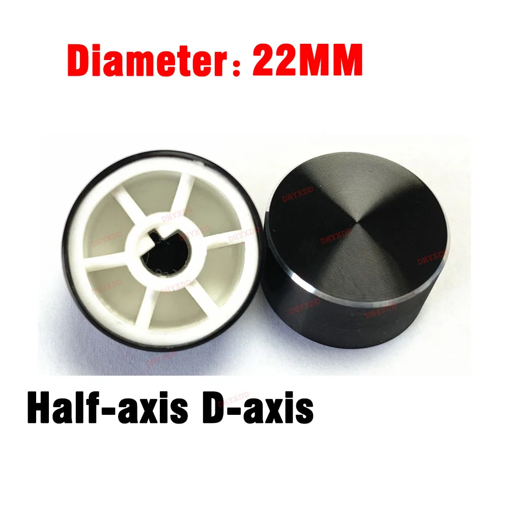 2-Pcs-22x12mm-6mm-Shaft-Hole-Aluminum-Alloy-Potentiometer-Knob-Black ...