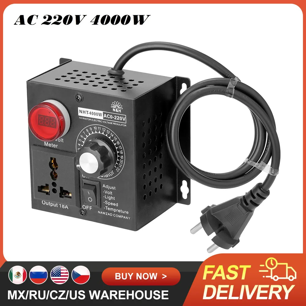 Voltage Regulator AC 220v 4000W Voltage Regulator Compact Variable ...