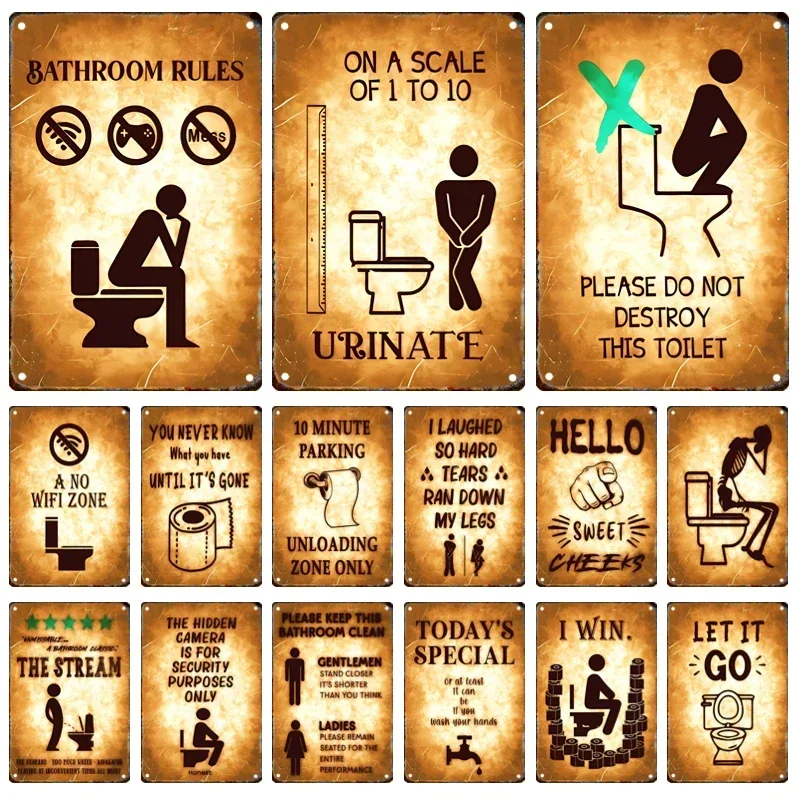 1pc-Vintage-Toilet-Warning-Sign-Plaque-Tin-Painting-Interesting-Poster ...