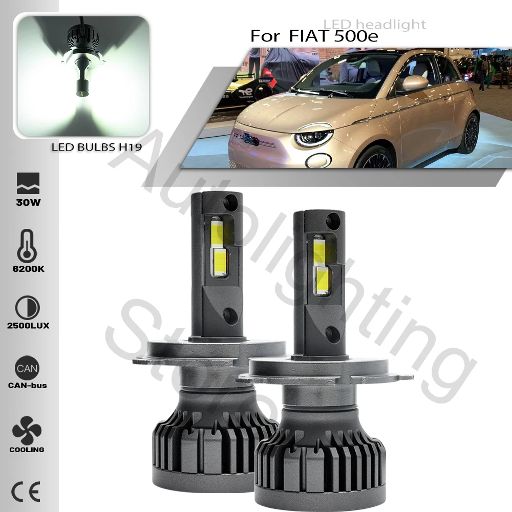 2PCS H19 Led Bulbs Car Headlights Super Bright High Low hi/lo Beam ...