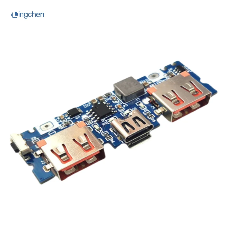 Lithium Battery Charger Board LED Dual USB 5V 2.4A Micro/Type-C USB ...