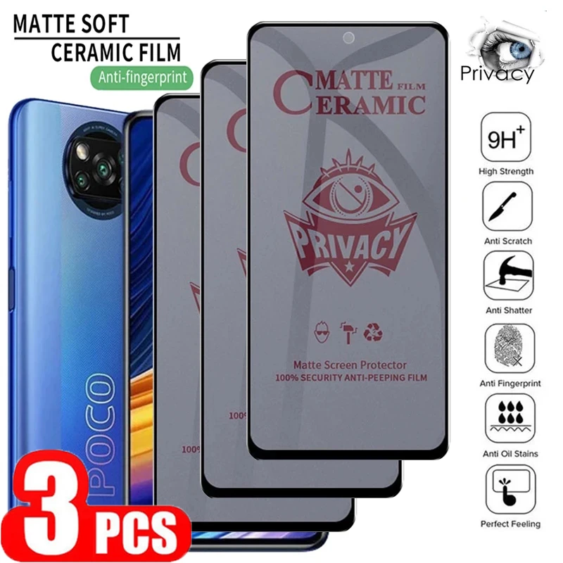 3Pcs-Ceramic-Anti-spy-Soft-Film-For-Poco-X3-Pro-X3-NFC-GT-F4-Matte ...