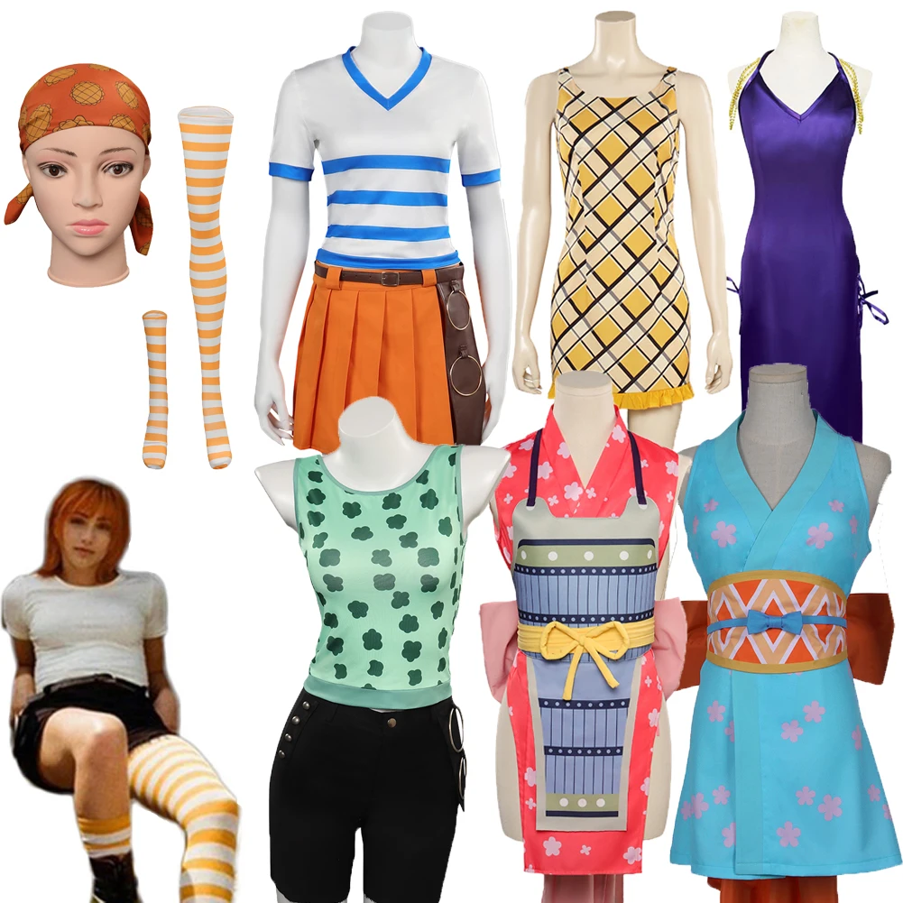 Anime-Piece-Cos-Nami-Cosplay-Costume-Top-and-Skirt-with-Other ...