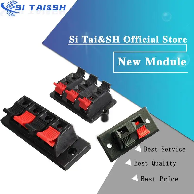 2 4 6 Way Spring Push Release Connector Speaker Terminal Strip Block ...