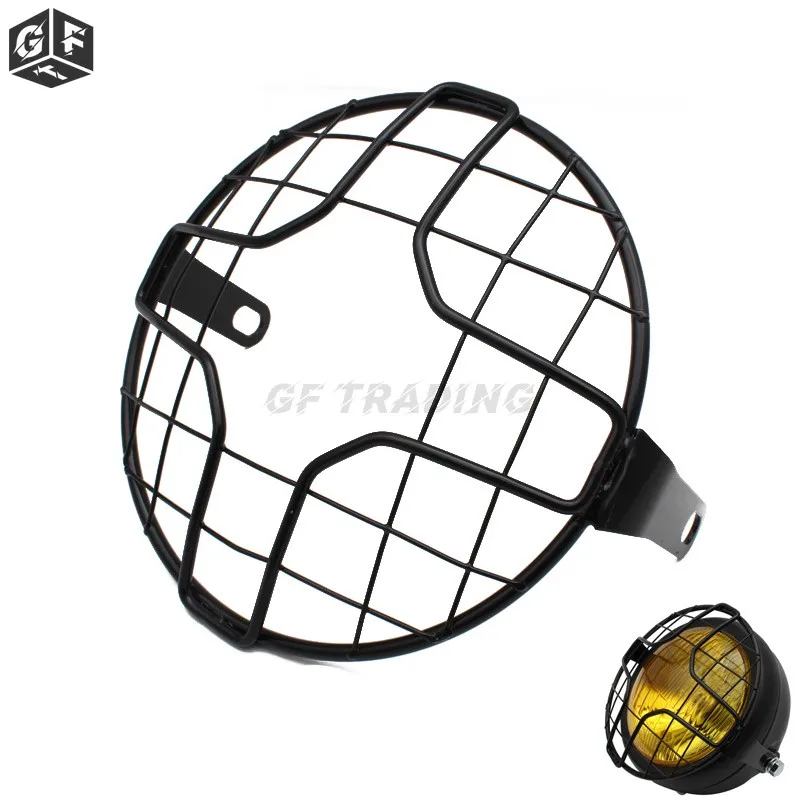 6-5-Motorcycle-Universal-Vintage-Headlight-Protector-Retro-Grill-Light ...