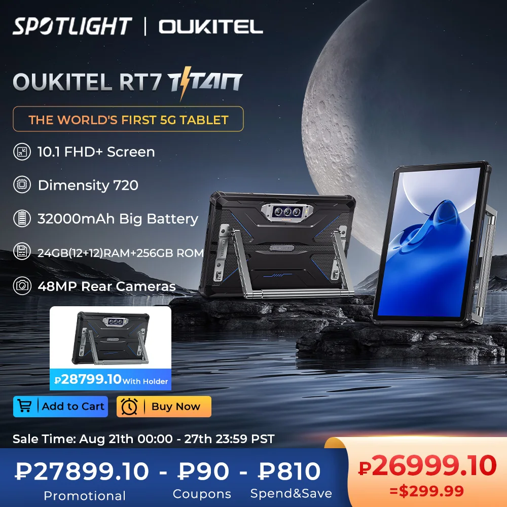 [World Premiere] Oukitel RT7 TITAN 5G Rugged Tablet 10.1″ FHD+ 32000mAh ...