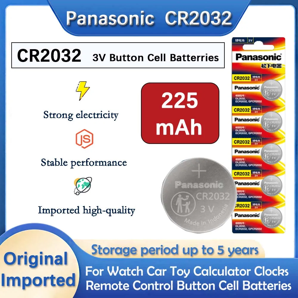 100-500pcs 100% original cr2032 battery 3v Button Cell Specialized car ...