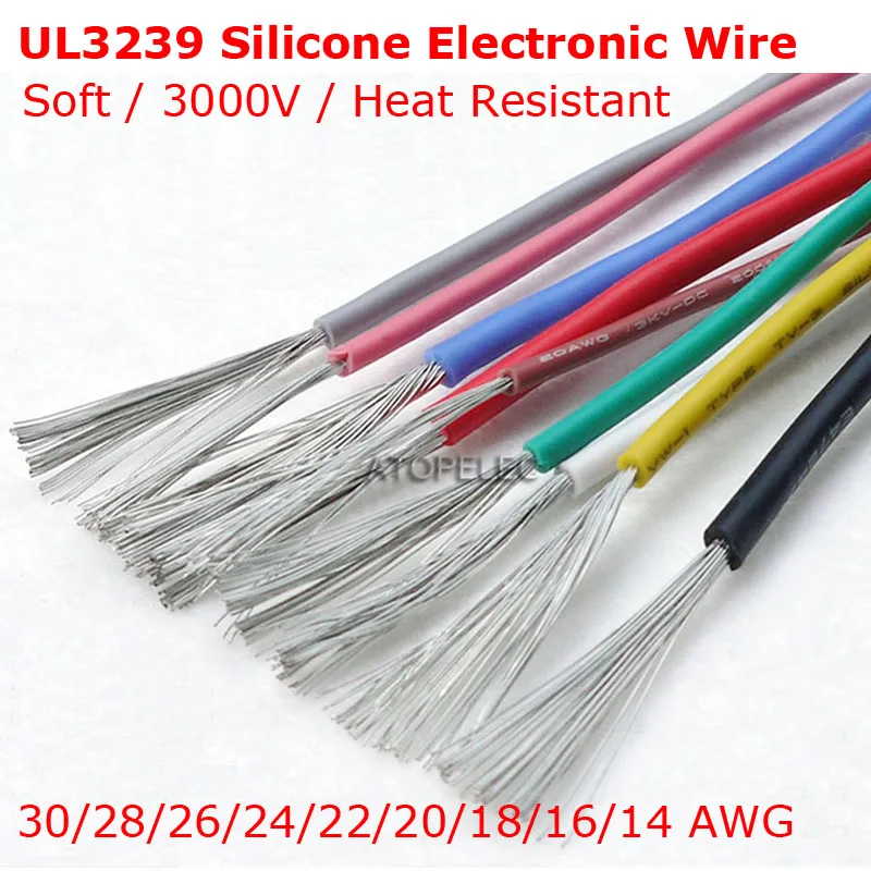 1M 3000V UL3239 Heat Resistant Soft Silicone Wire 200℃ Tinned OFC ...