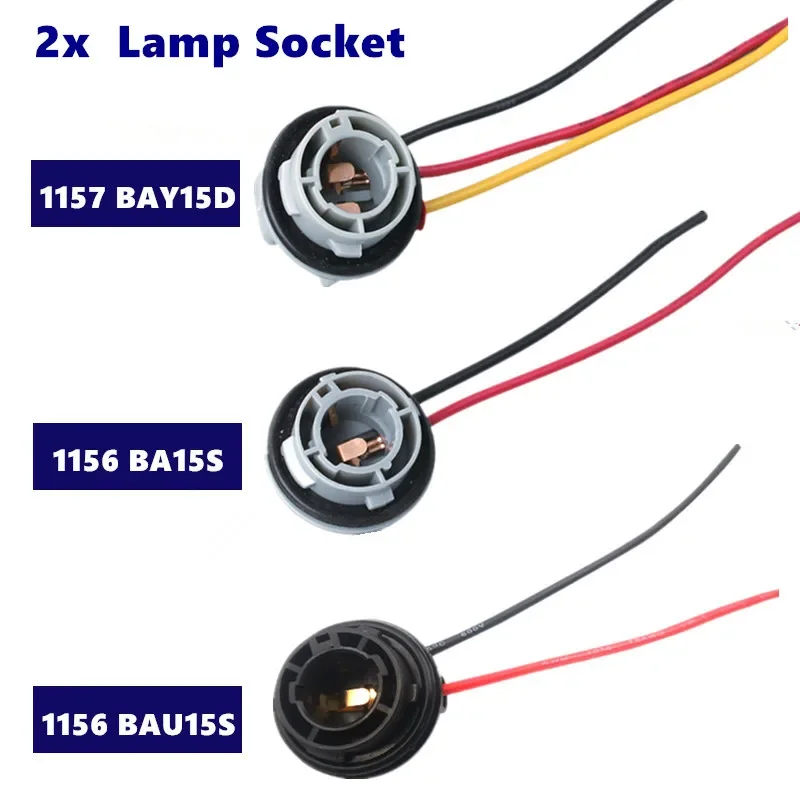 2Pcs-1156-BA15S-BAU15S-1157-BAY15D-Lamp-Holder-Bulbs-PY21W-P21W-Adapter ...