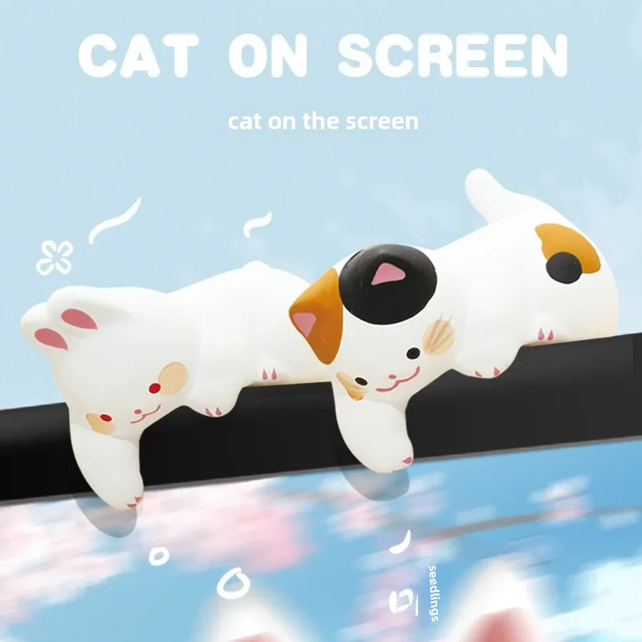 Cute-Rabbit-Cat-Dancing-On-Screen-Computer-Monitor-Small-Desktop ...