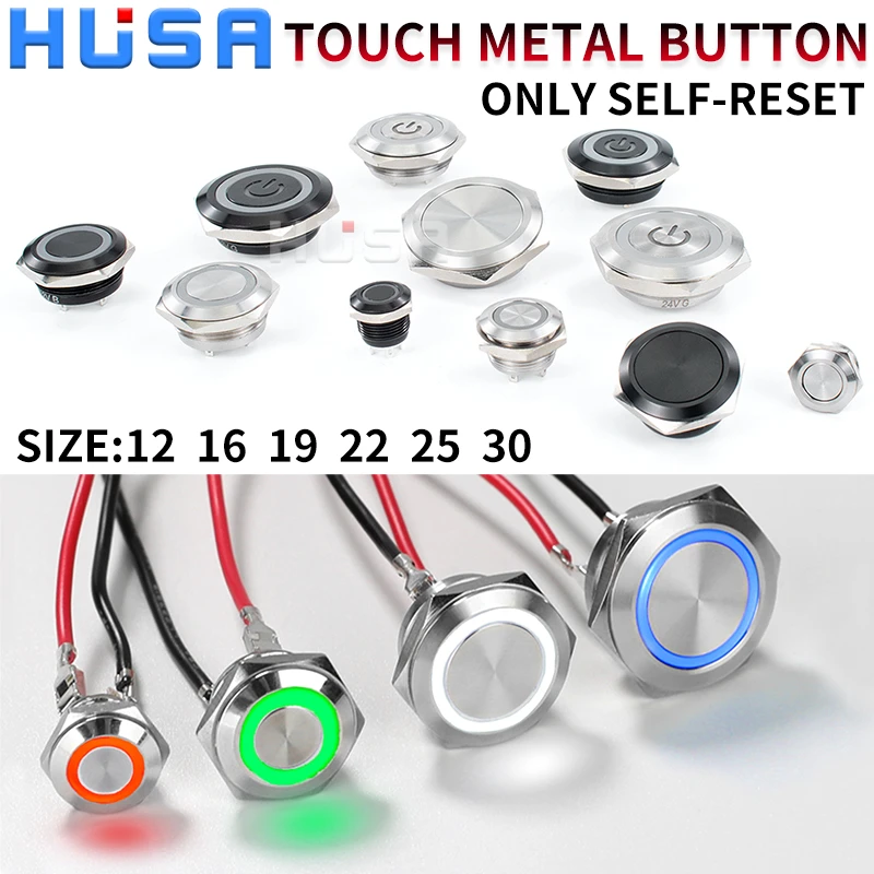 12/16/19/22/25/30mm Short Stroke Mini Waterproof Metal Push Button ...