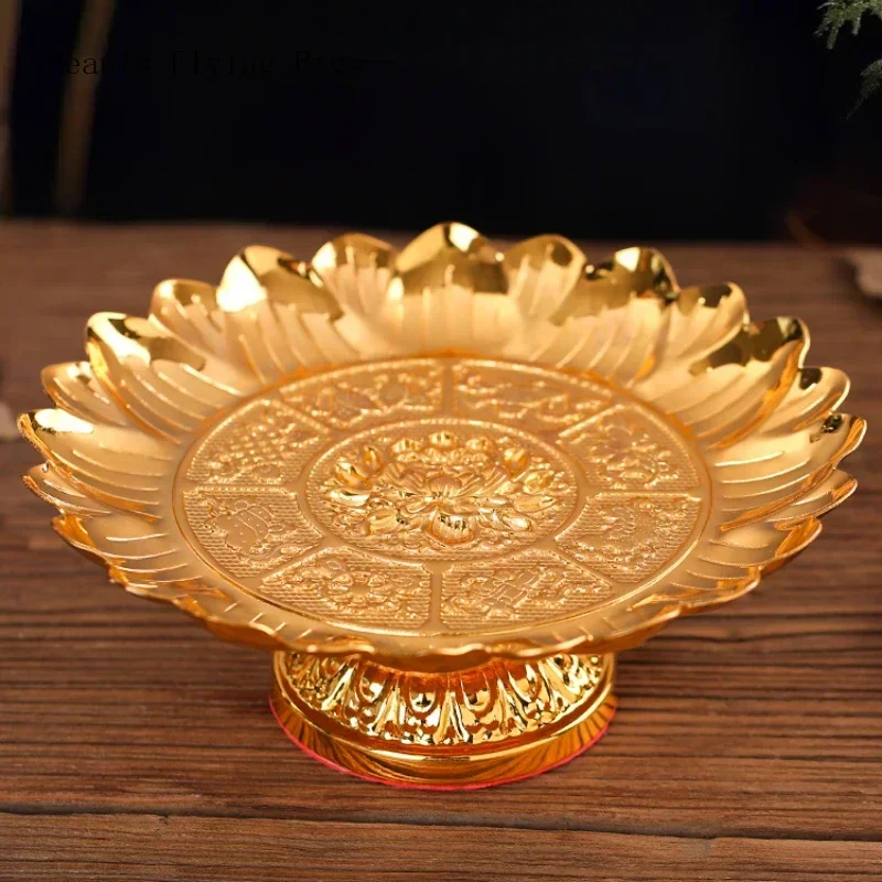 1pc Metal Lotus Supply Plate Temple Sacrificial Supplies Buddhist Hall ...