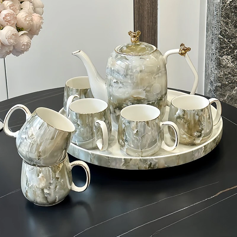 Ceramic tea set, complete housewarming gift, living room water cup set ...