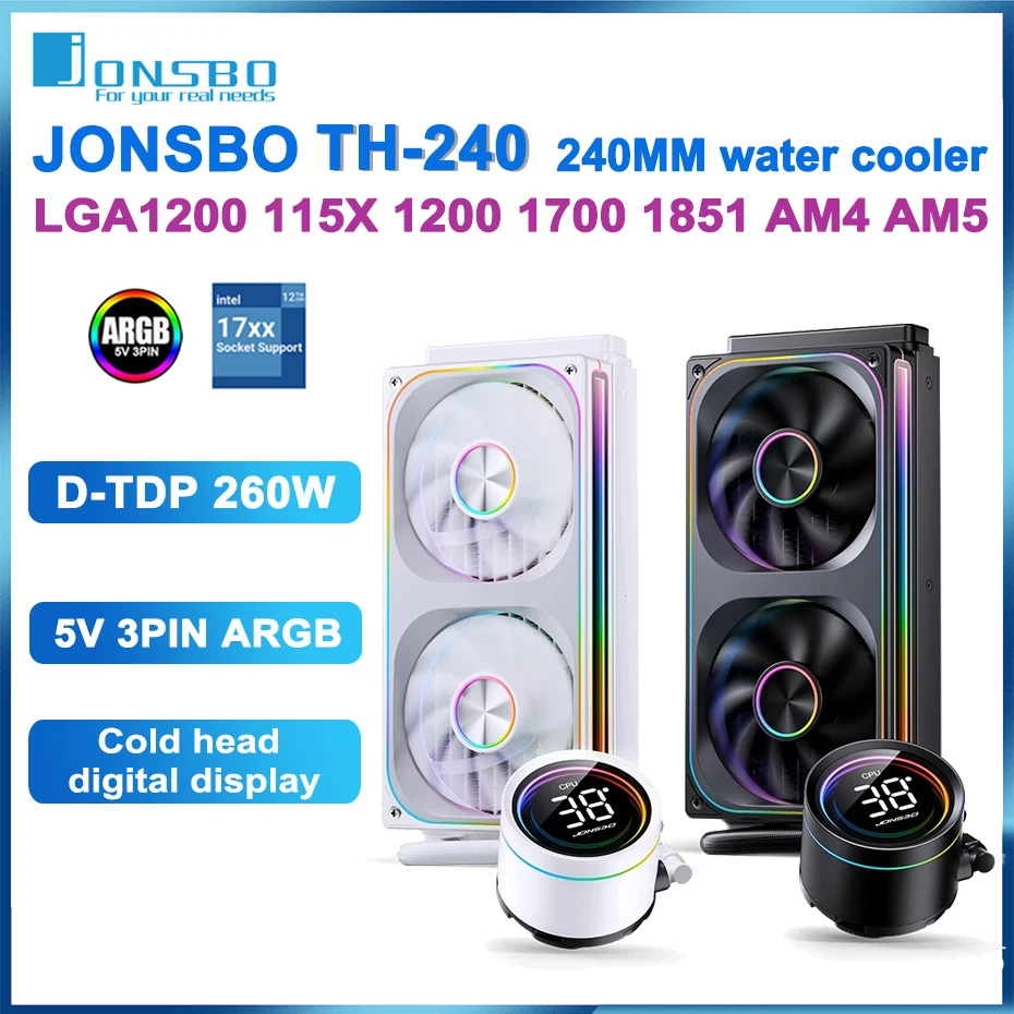 JONSBO TH-240 CPU Liquid Cooling Thousand Layer Mirror Fan Integrated ...
