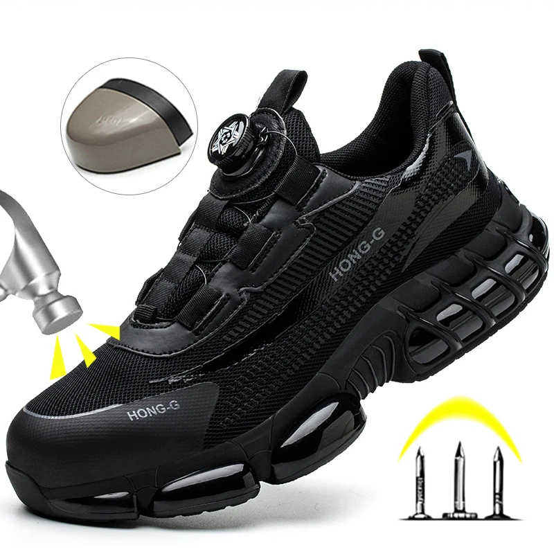 Indestructible-Protective-Safety-Shoes-Men-Rotating-Button-Steel-Toe ...