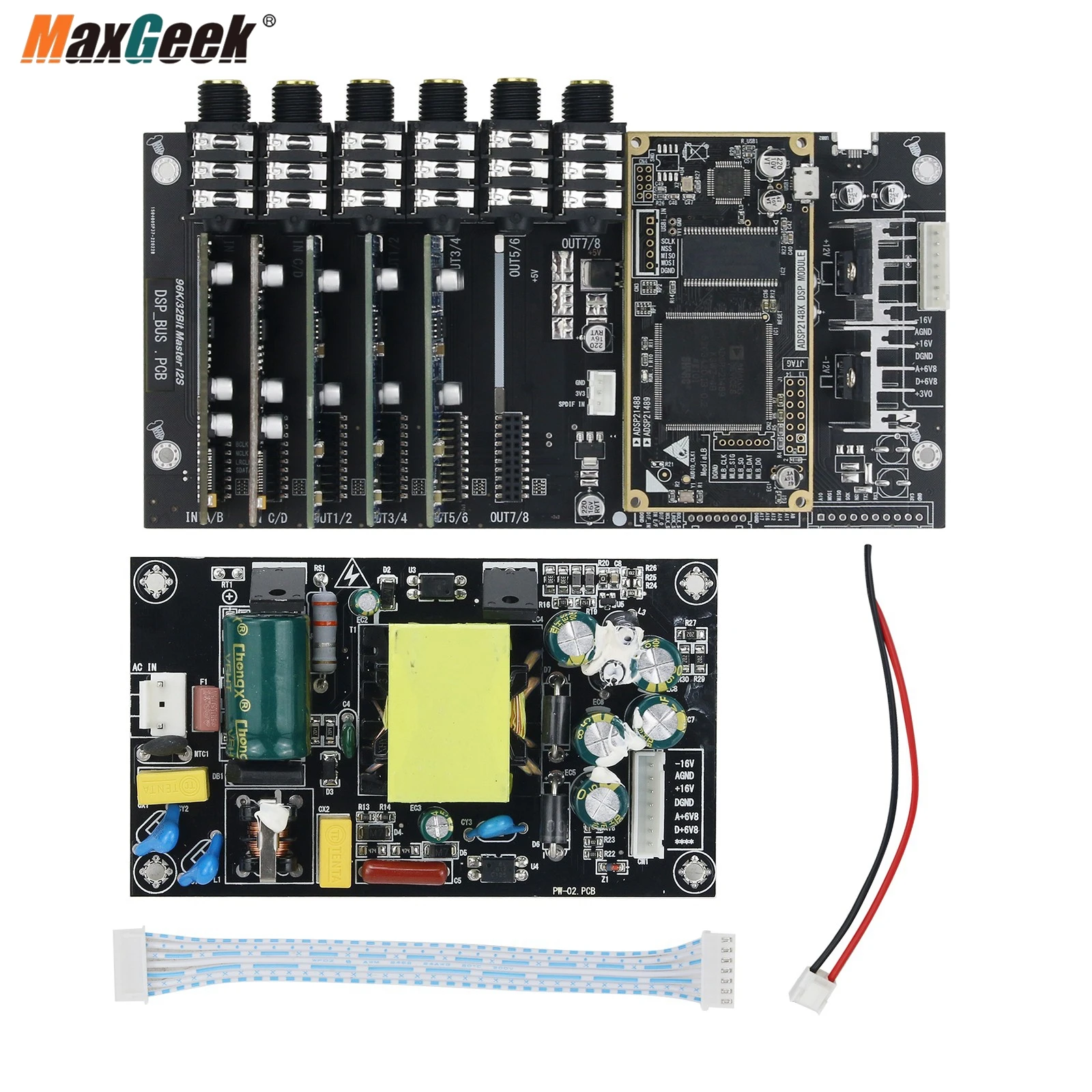 Maxgeek DSP ความถี่ ADSP-21489 Development Board 4ใน6 OUT + Switching Power Supply